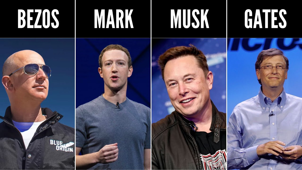 Jeff Bezos Mark Zuckerberg Elon Musk Bill Gates Fatos E