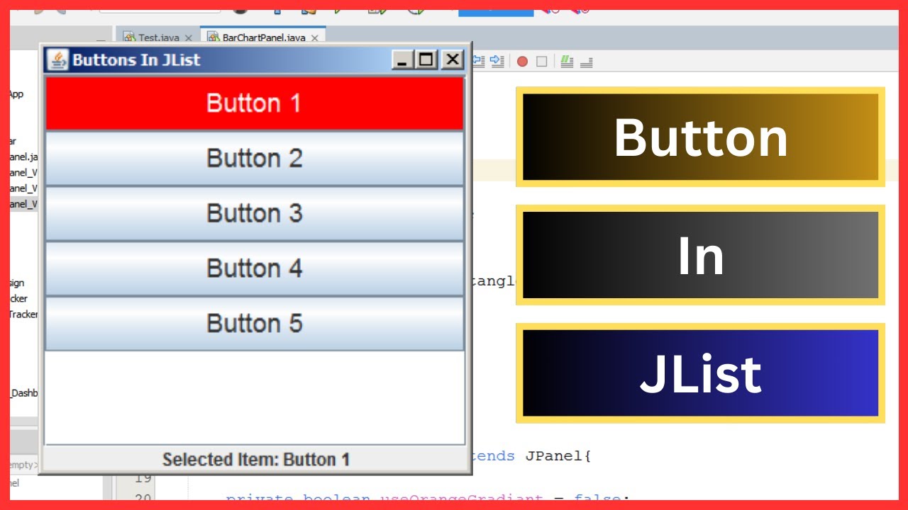 Java How To Create A Jlist With Buttons In Java Netbeans With Source