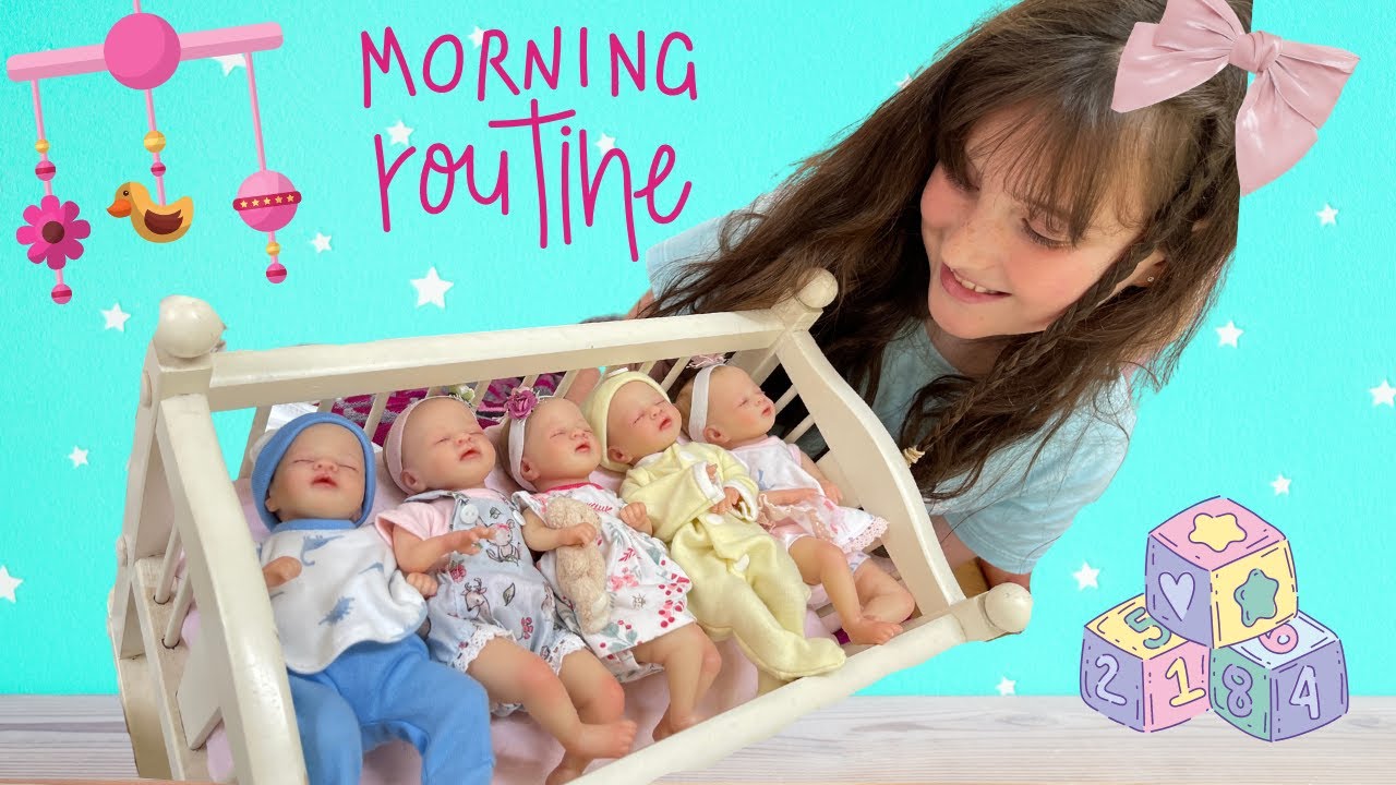 Mini Reborn Baby Morning Routine With Quintuplets Caring For 5 Babies