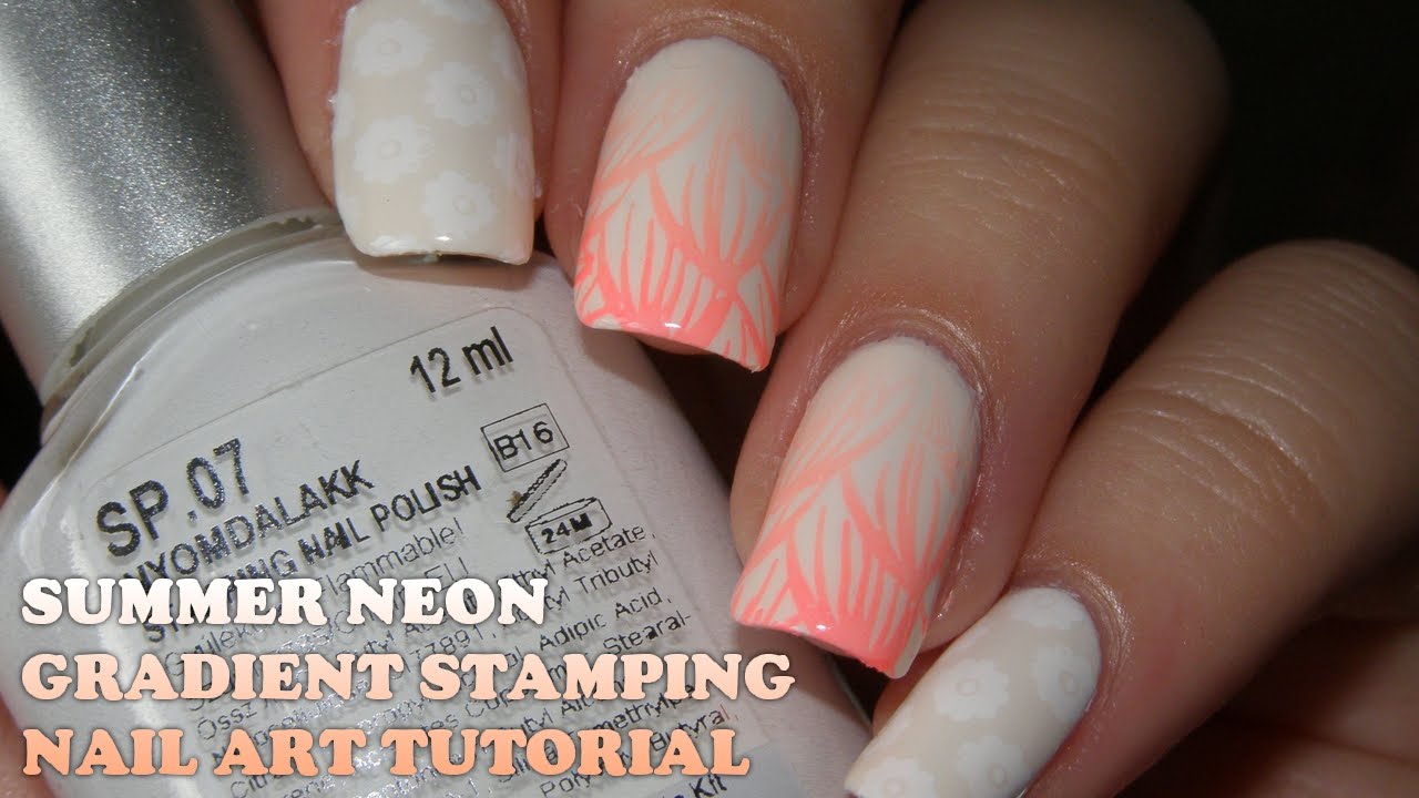 Summer Neon Gradient Stamping Nail Art Tutorial Born Pretty Store Bp