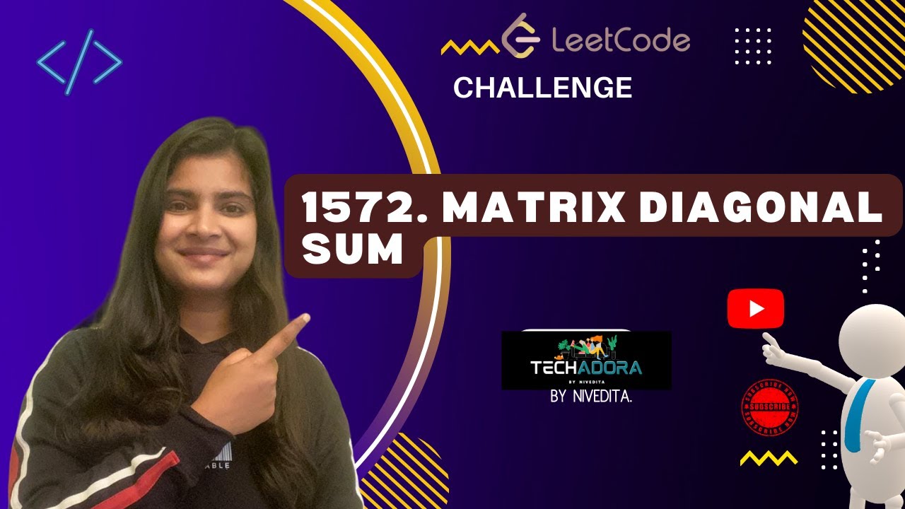 1572 Matrix Diagonal Sum Youtube