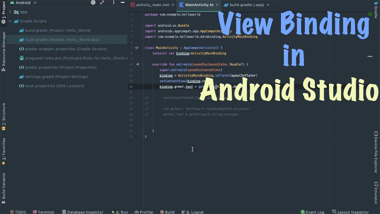 View Binding In Android Studio Youtube