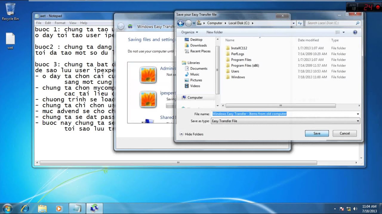 Windows Easy Transfer Youtube