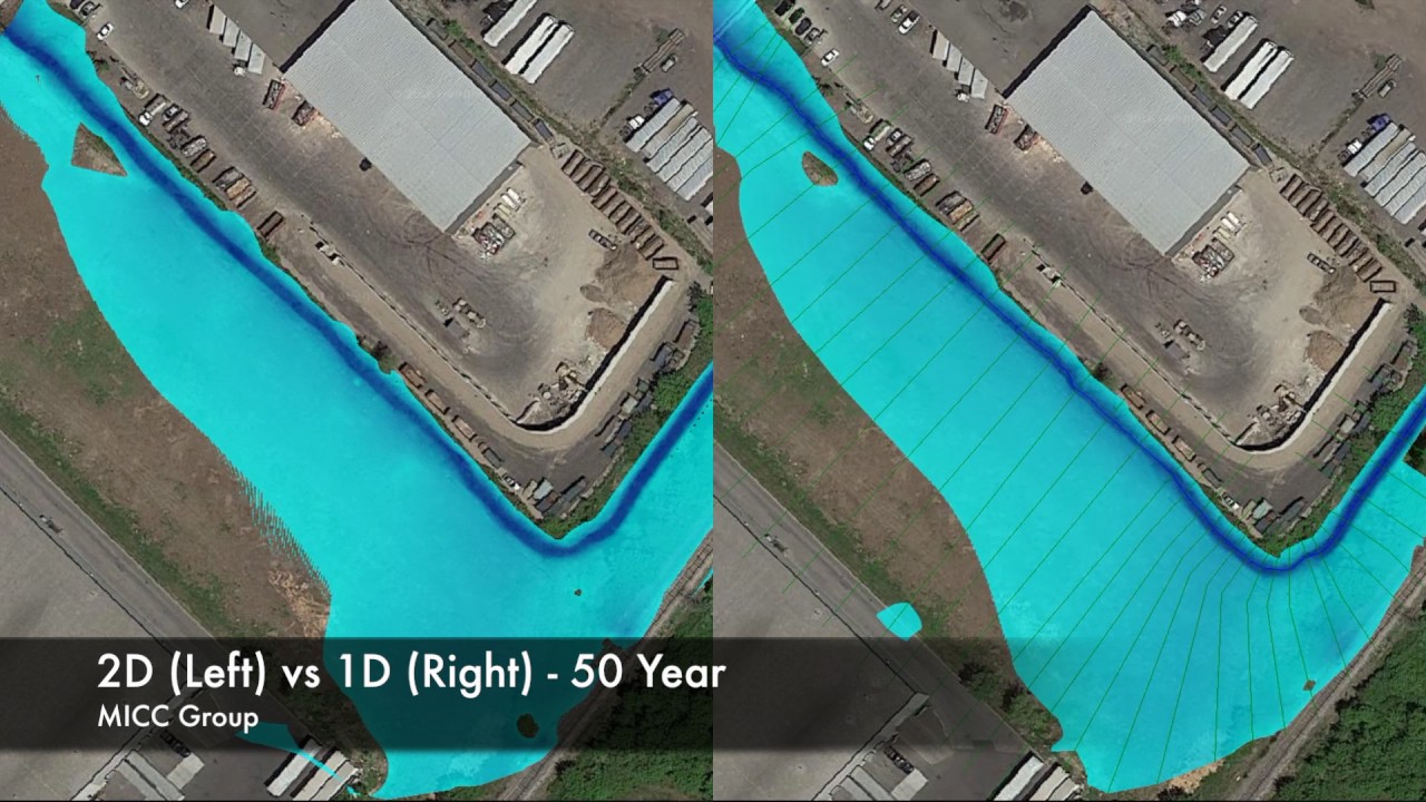 Hec Ras 5 0 1d Vs 2d Summary Of Depths Youtube