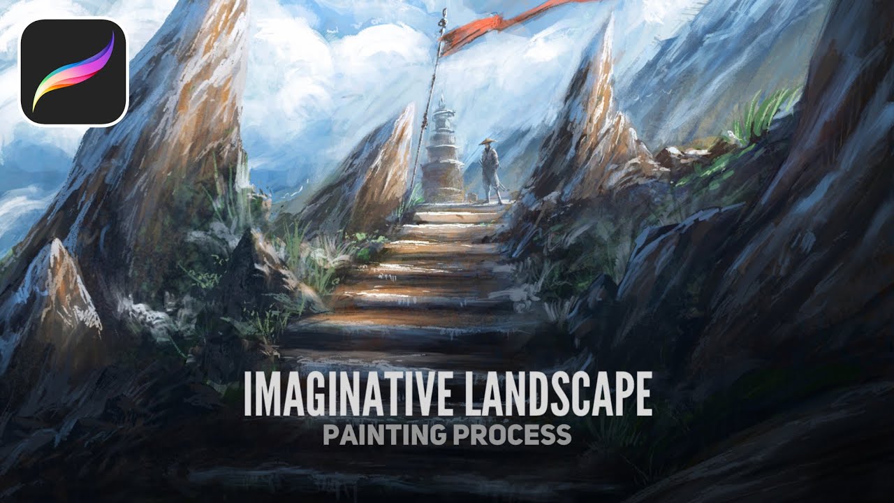 Watch Me Paint A Landscape Procreate Drawings Time Lapse Process