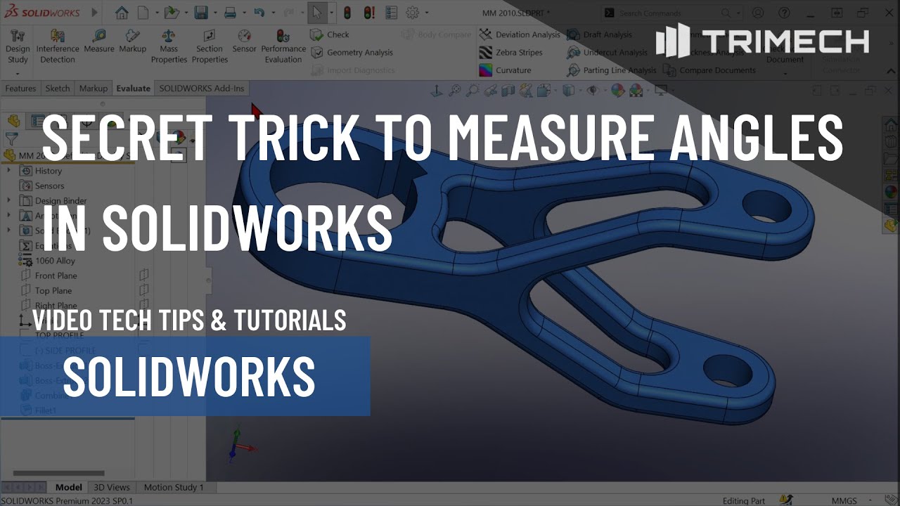 Secret Trick To Measuring Angles In Solidworks Youtube
