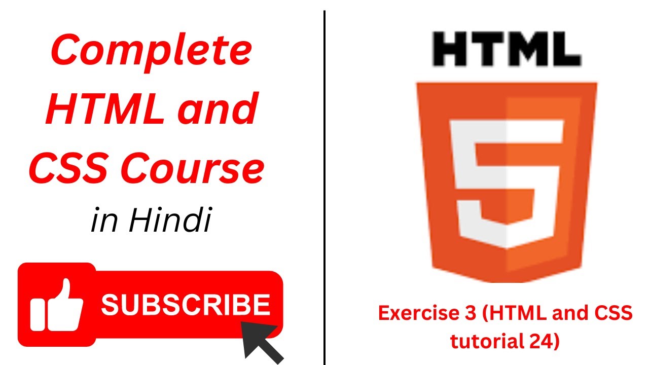 Exercise 3 Html And Css Tutorial 24 Youtube