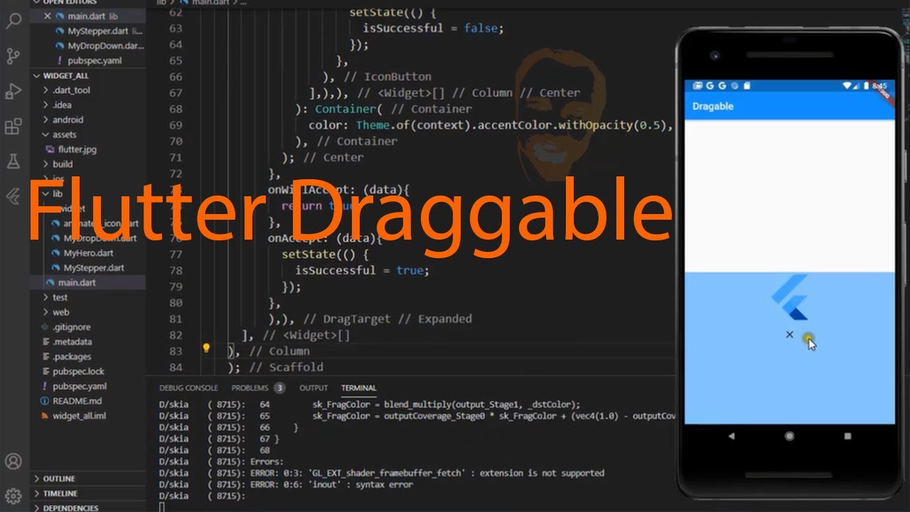 Flutter Draggable Tutorial Draggable Widget In Flutter Youtube