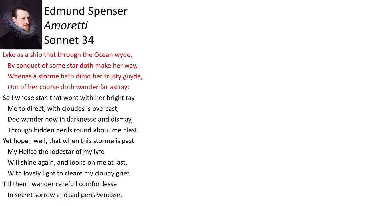 Edmund Spenser Amoretti Sonnet 34 Paraphrase Youtube