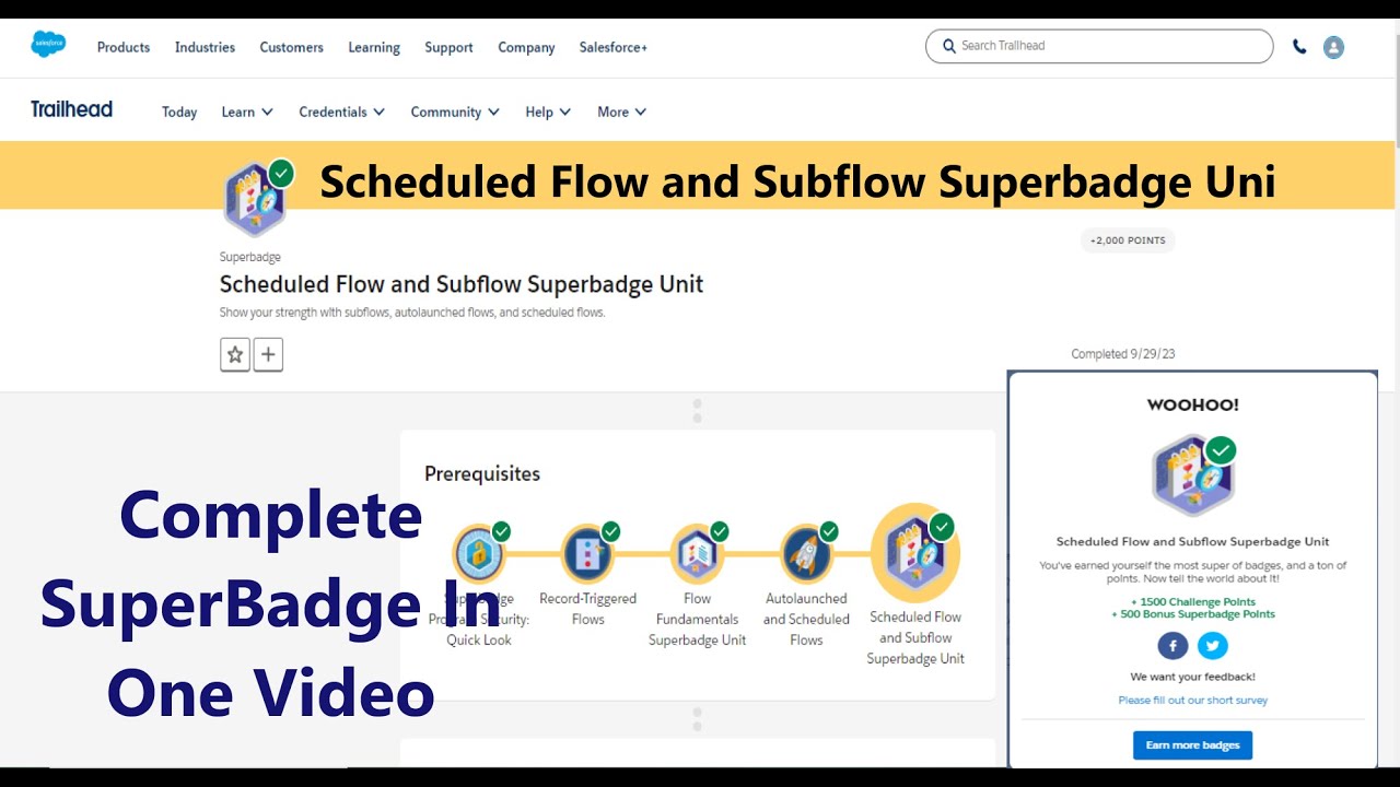 Scheduled Flow And Subflow Superbadge Unit Complete Solutionёяшн Youtube