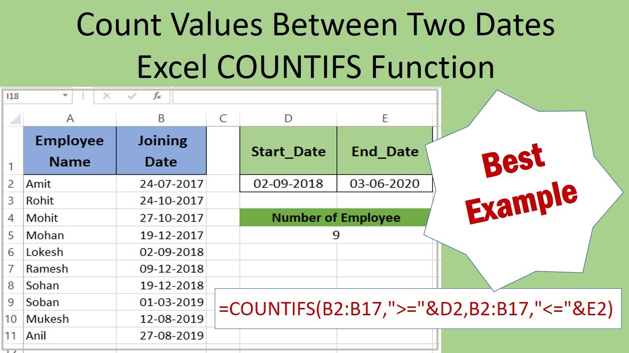 Count Dates Between Two Dates Excel At Rachel Vance Blog