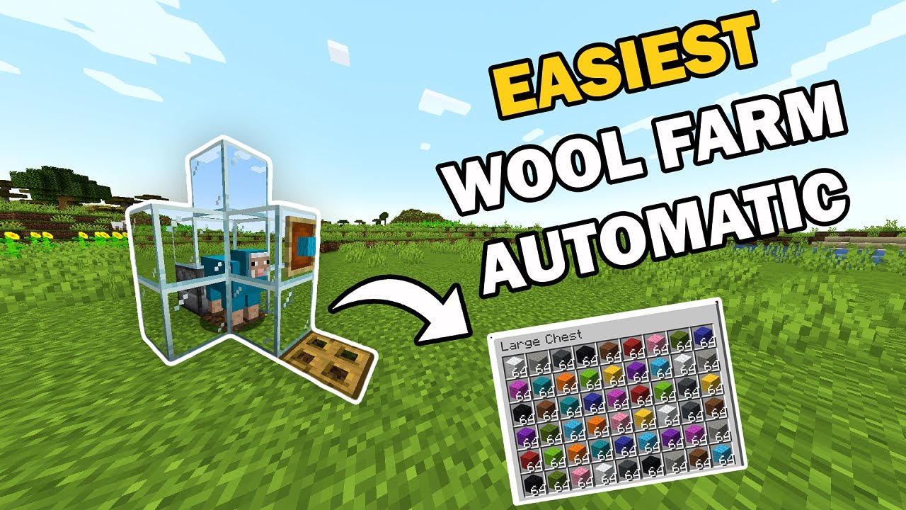 Minecraft Easiest Automatic Wool Farm Java Bedrock Youtube