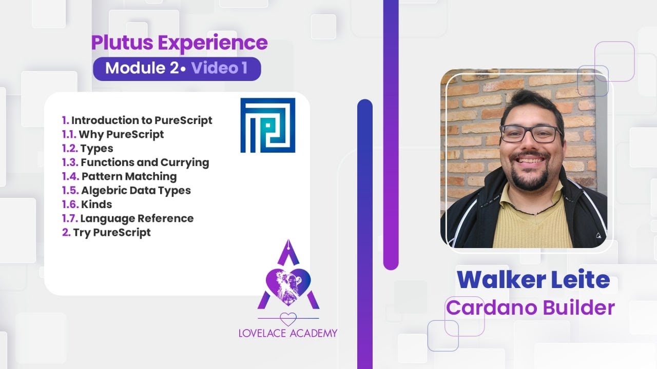 Module 2 Video 1 Plutus Experience Intro To Purescript Types Funtions