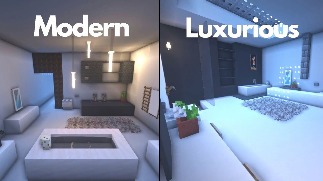 Minecraft Modern Bathroom Tutorial Youtube