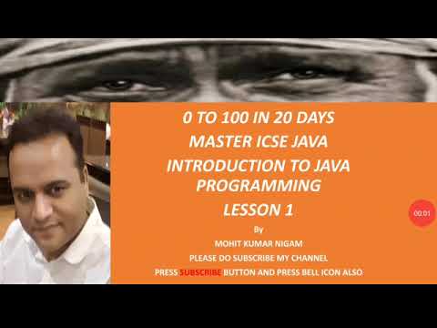 Icse Java Programming Lesson 1 Youtube