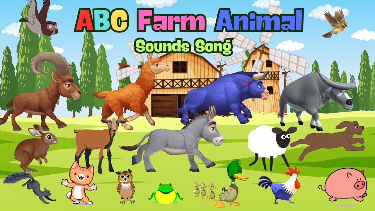 Abc Farm Animal Sounds Song Abc Song Nursery Rhymes For Babies