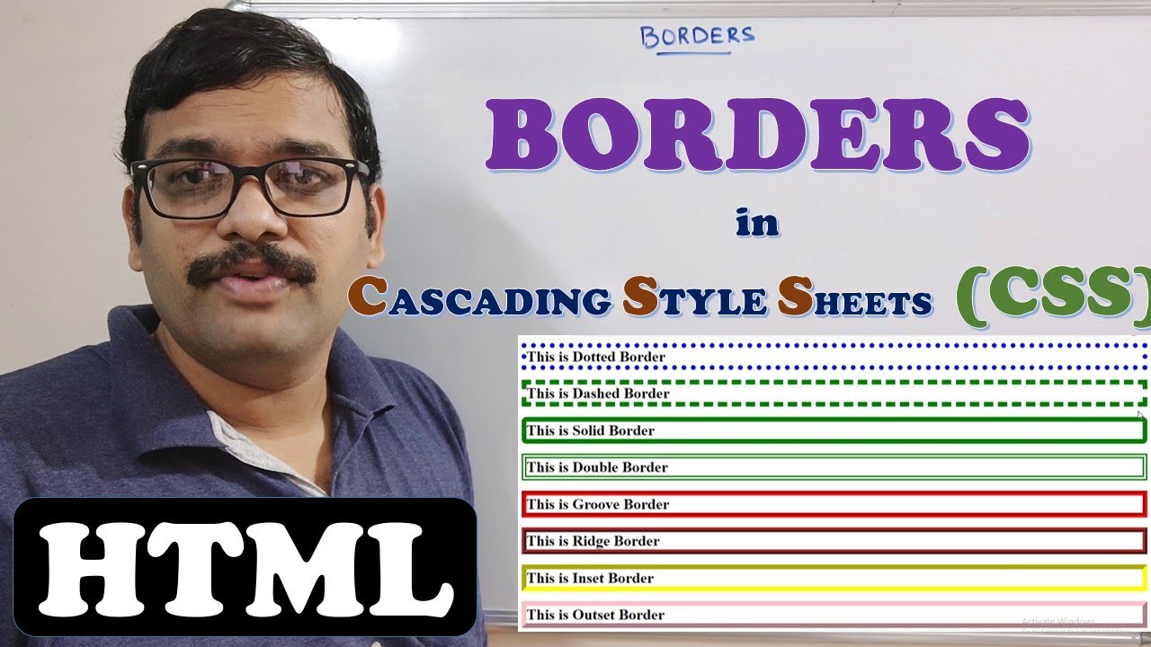 Borders In Css Html Youtube