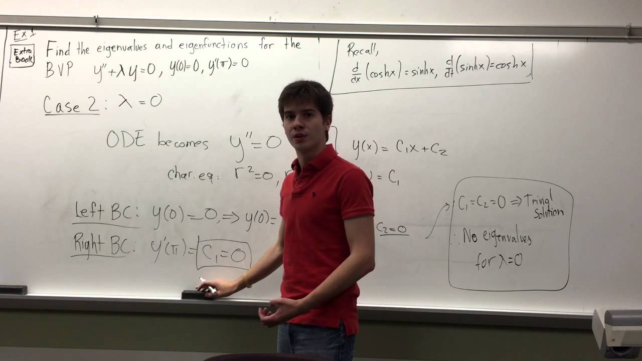 Ch 10 1 Finding Eigenvalues And Eigenfunctions Book Example Youtube