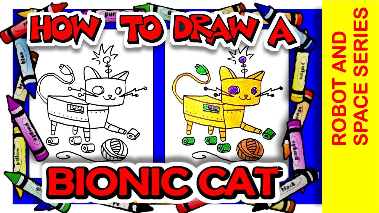 Cat Robot Drawing рџ Drawing Bionic Cat рџ How To Draw A Robot Cat For
