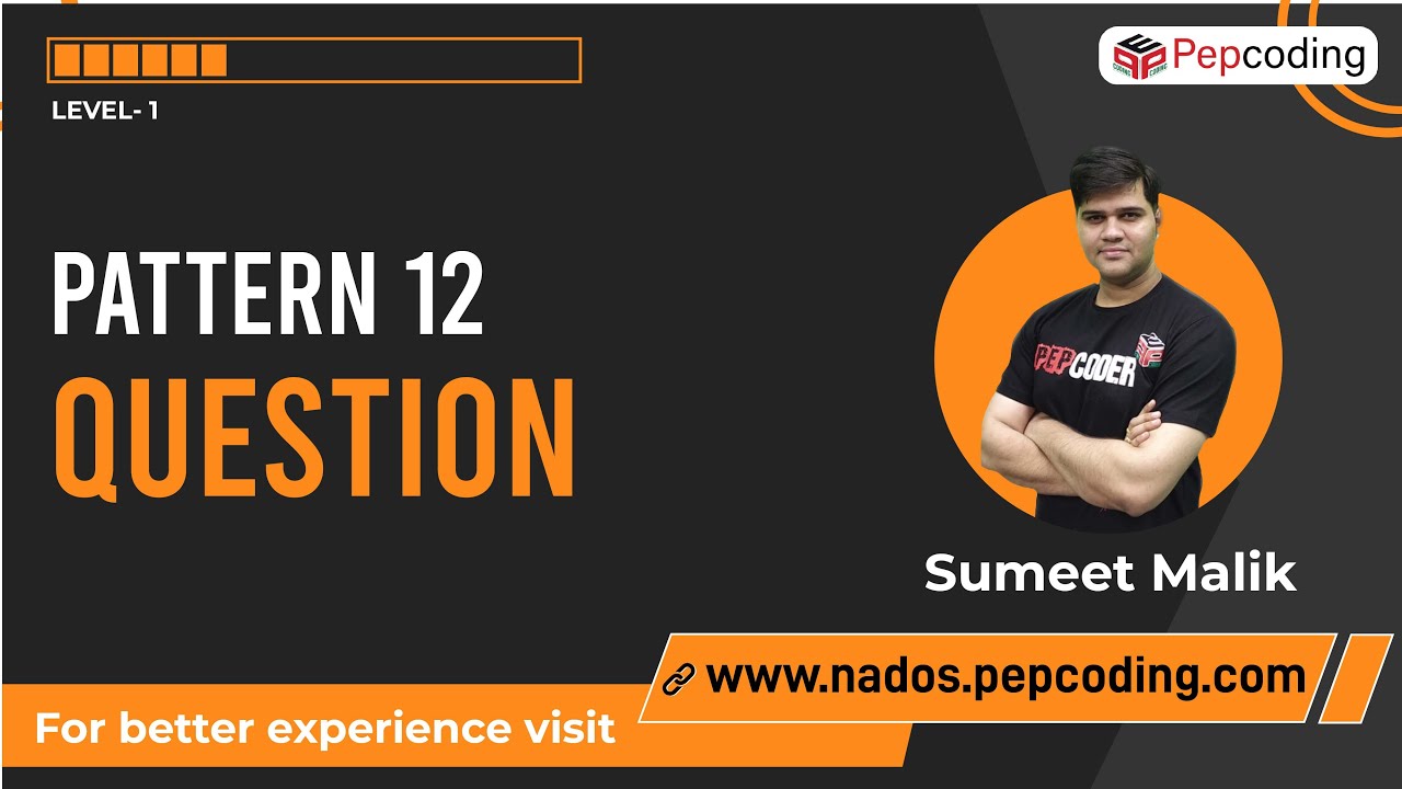 Pattern 12 Question Java Foundation Course Youtube