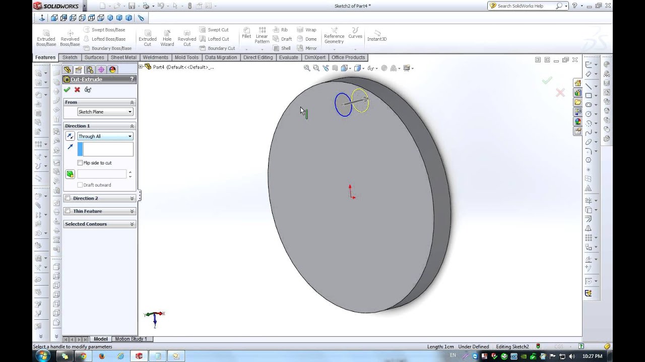 Solidworks Beginner Tutorial Circular Pattern Youtube