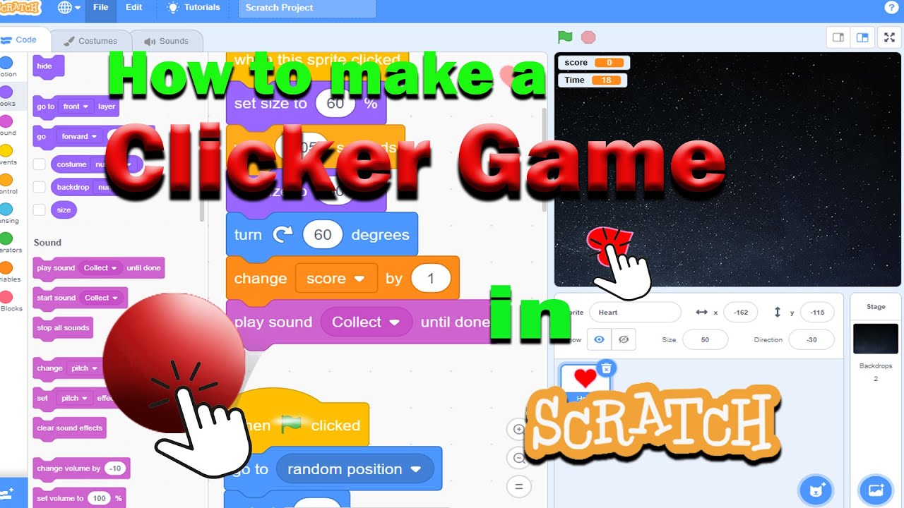 How To Make A Clicker Game In Scratch Scratch Tutorial Clicker Game