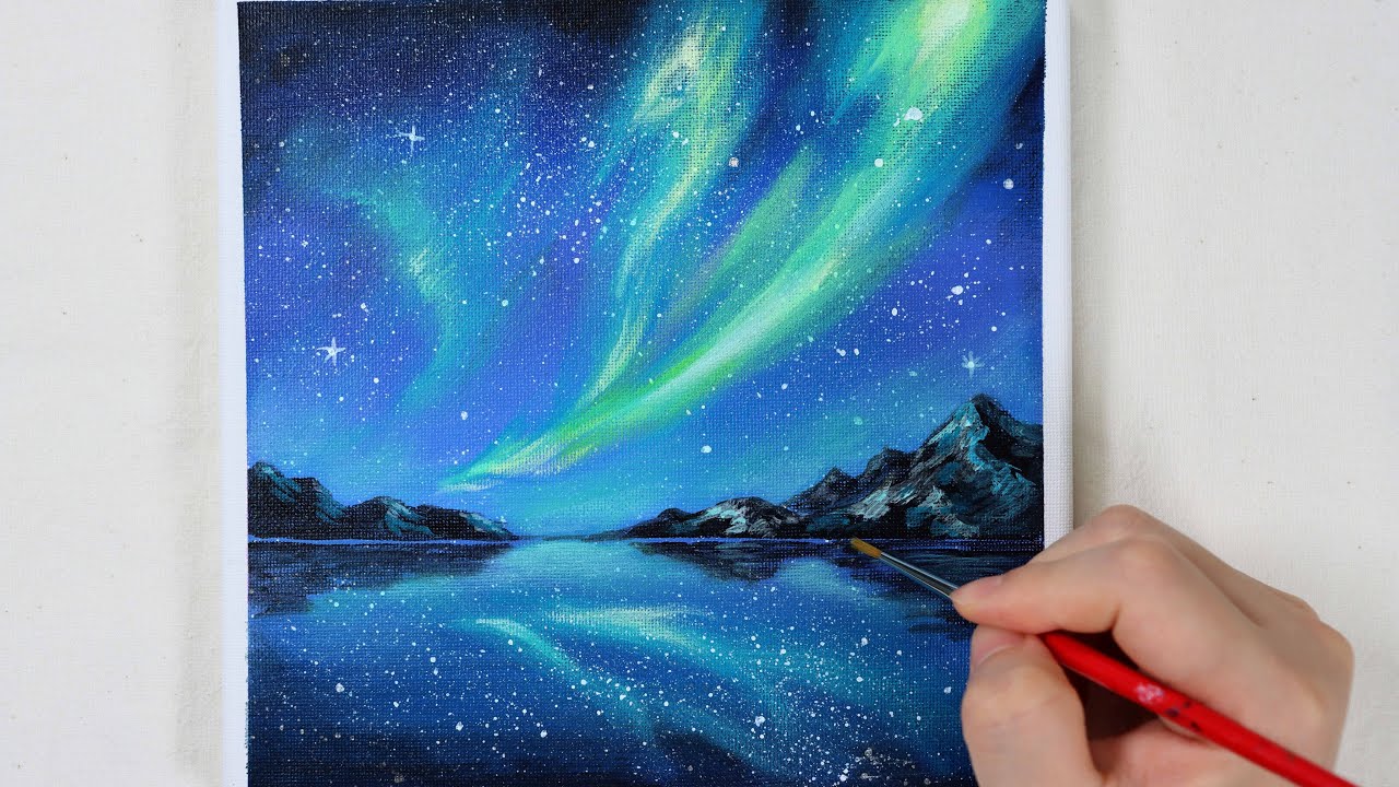 Northern Lights Painting For Beginners How To Paint Northern Lights
