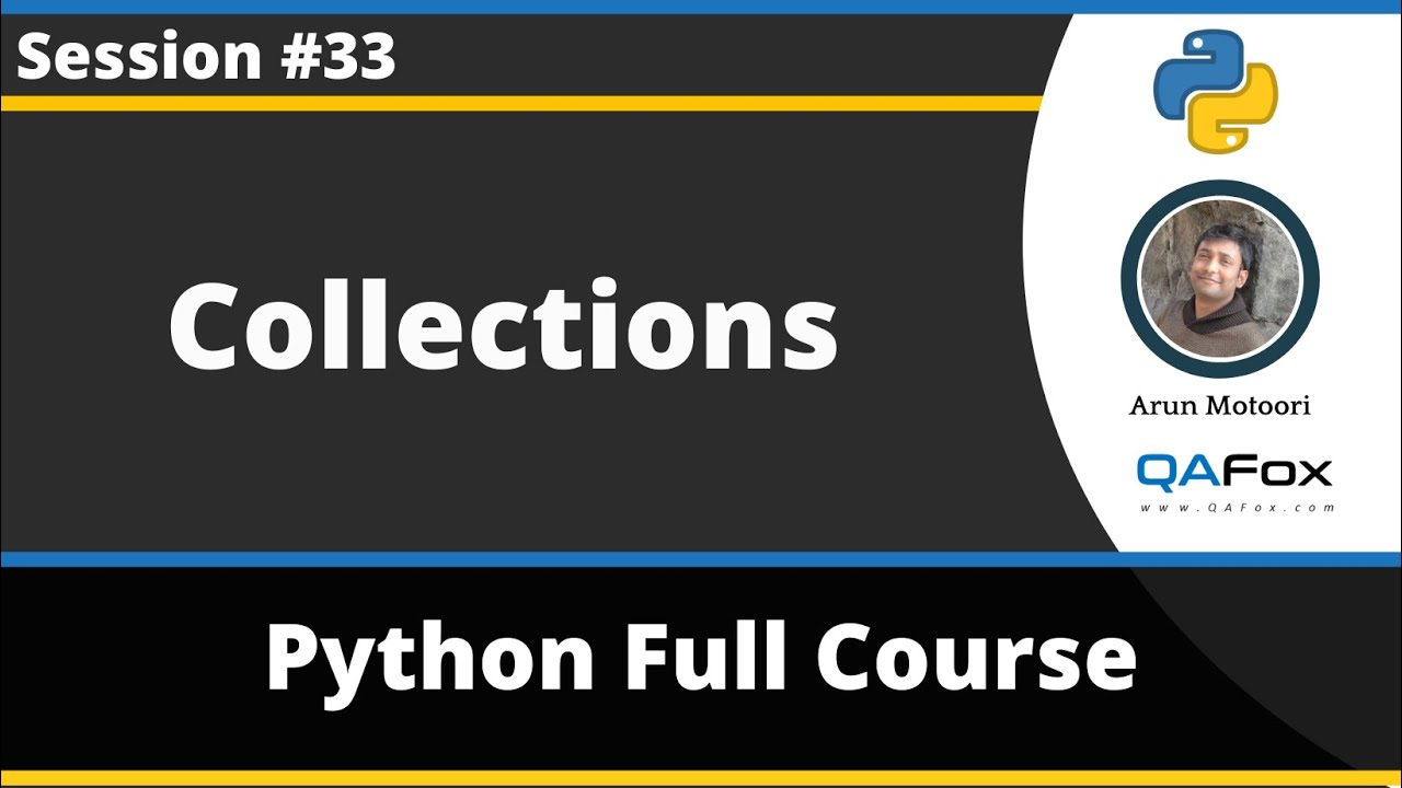Collections In Python Python Tutorial Part 33 Youtube