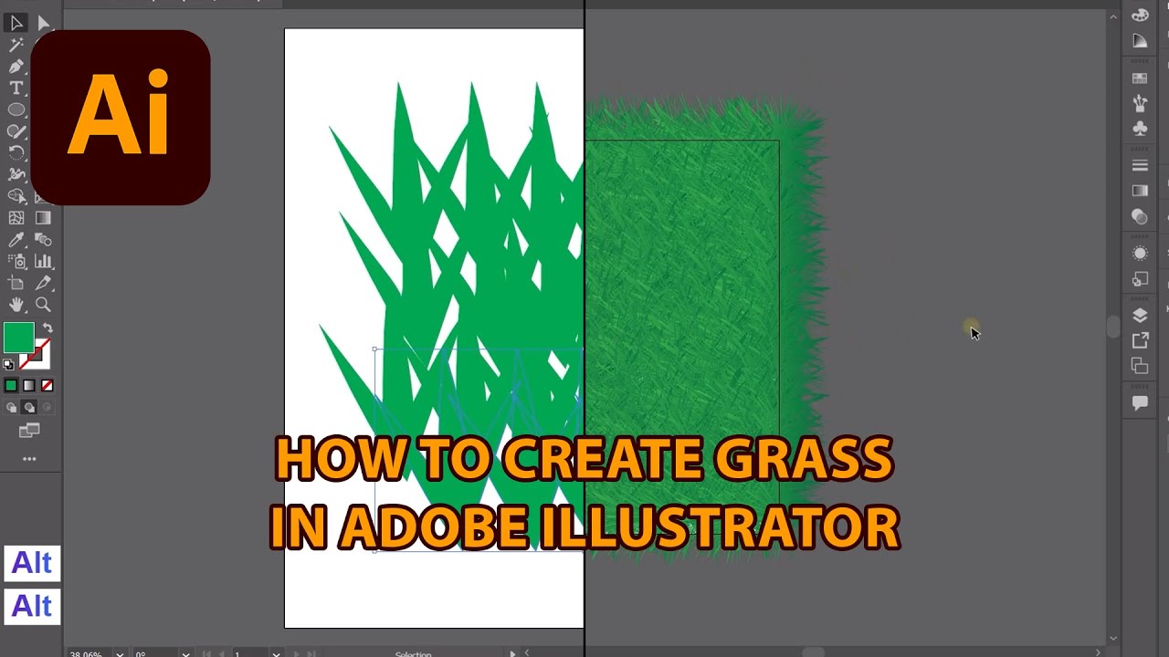 How To Create Grass In Adobe Illustrator Youtube