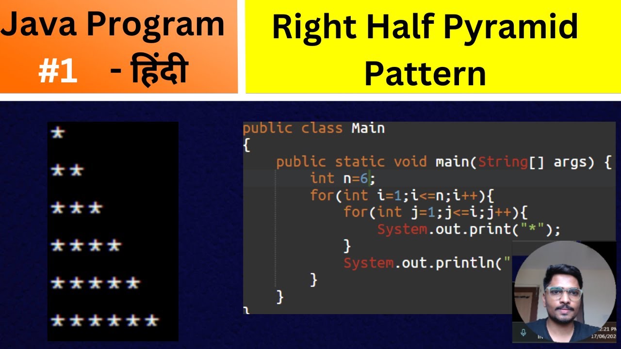 1 Right Half Pyramid Pattern Youtube