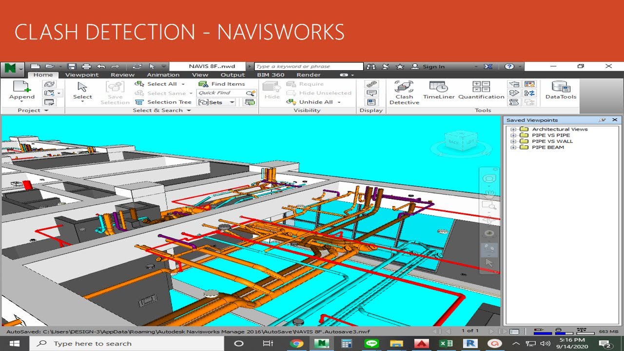 Mep Clash Detection Navisworks Keliling Di Proyek Youtube