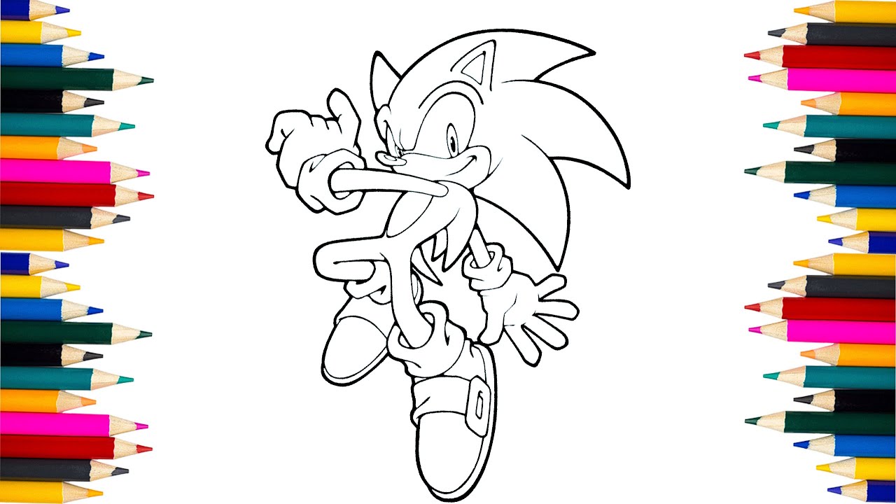 Sonic Coloring Page How To Draw Sonic Youtube