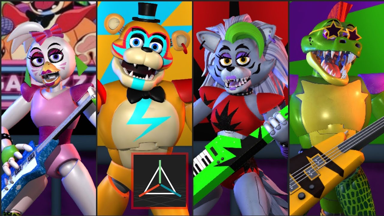 Glamrock Animatronics With Original Instruments For Prisma 3d Fnaf