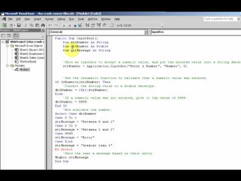 Vba Inputbox Youtube