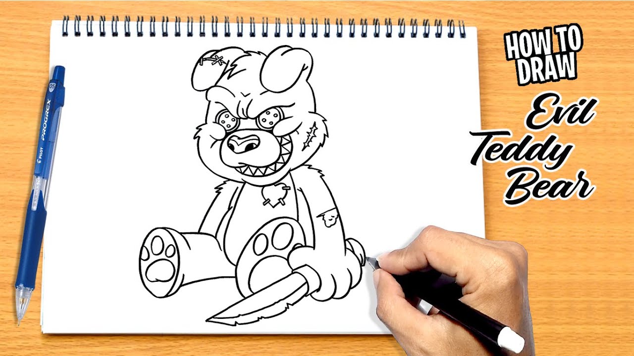 How To Draw Evil Teddy Bear Youtube