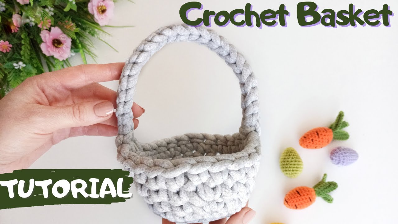 Easy Crochet Basket Mini Easter Basket Tutorial For Beginners Youtube