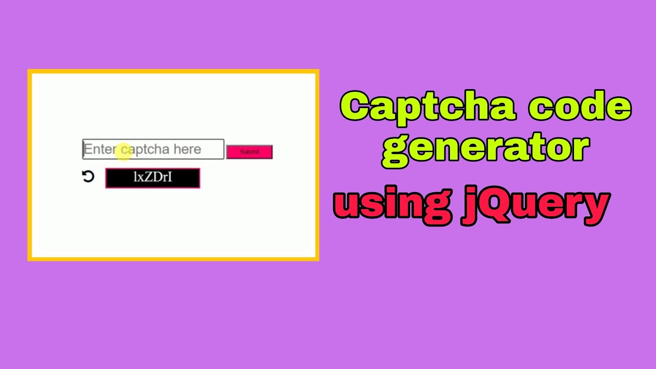Captcha Code Generator Using Html Css And Jquery Youtube