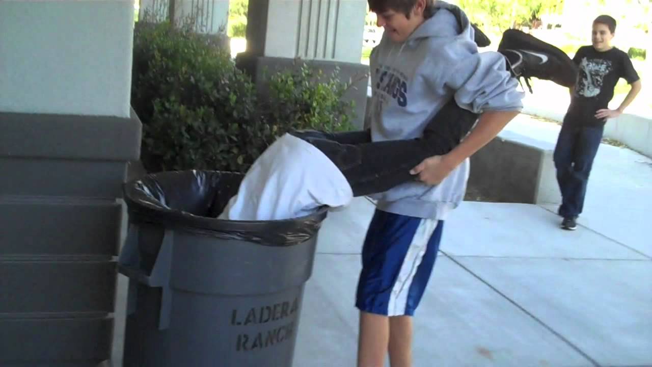 Kid Falls In Trash Can Youtube