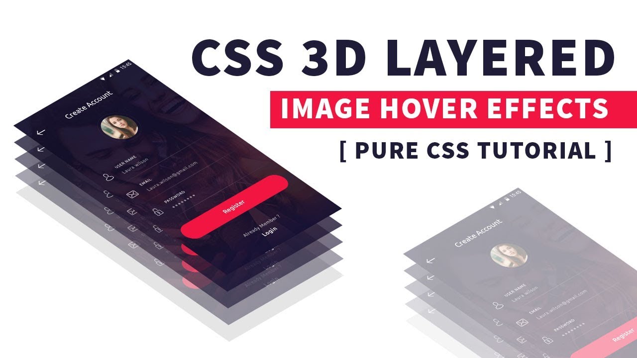 Css 3d Layered Image Hover Effects Css Isometric Design Youtube