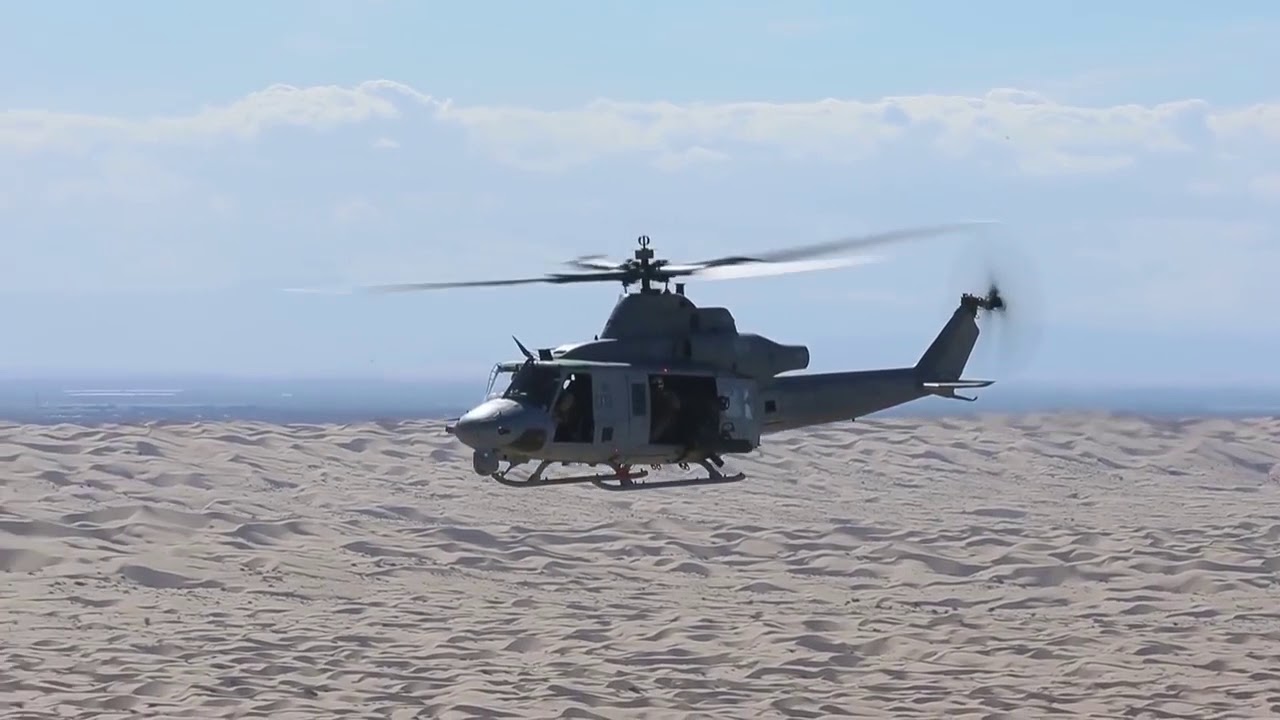 Uh1y Venom Firing The Powerful Gau21 Gatling Gun