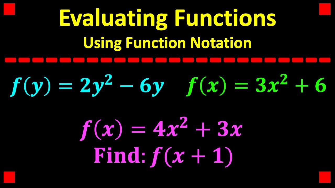 An Introduction To Evaluating Function Notation Youtube