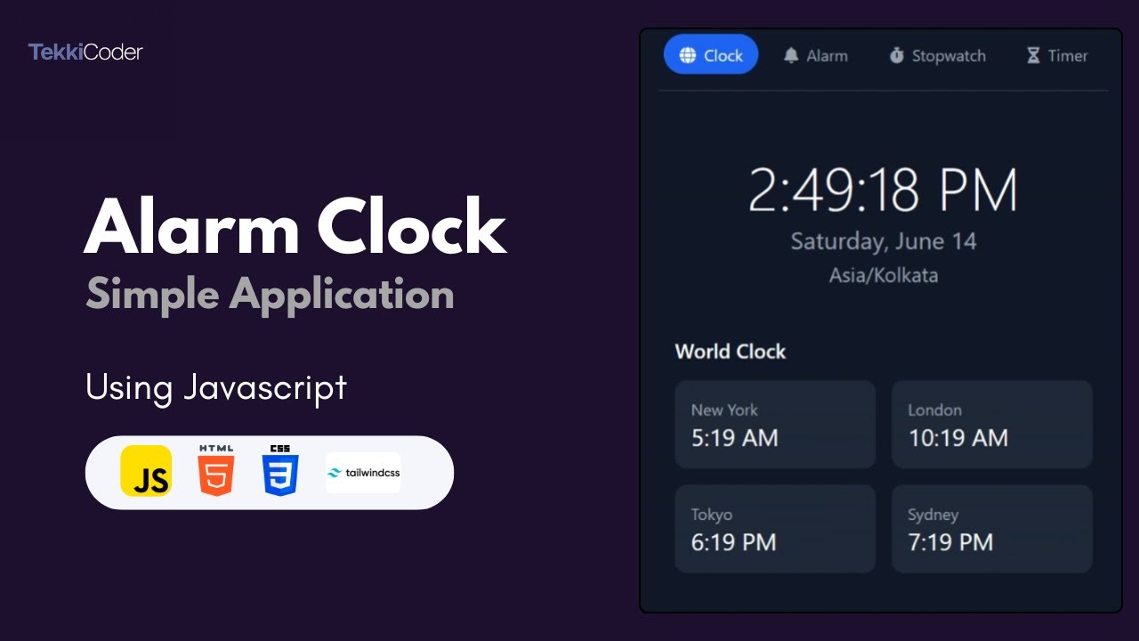 Build An Alarm Clock App Using Html Css Javascript Full Project