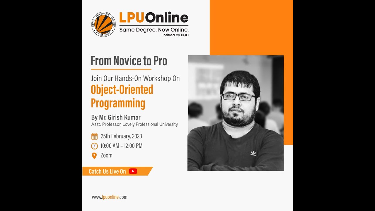 Object Oriented Programming Workshop Youtube