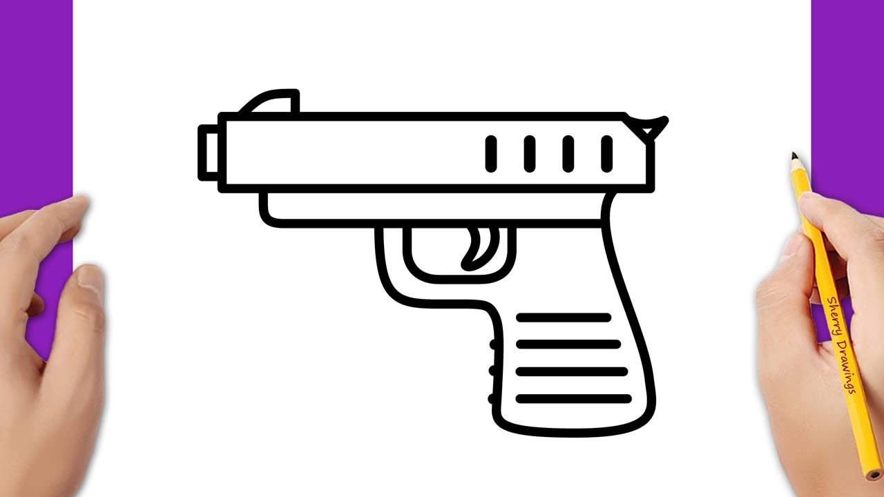 Guns Drawings Easy How To Draw A Gun Easy Drawing Tutorial For Kids