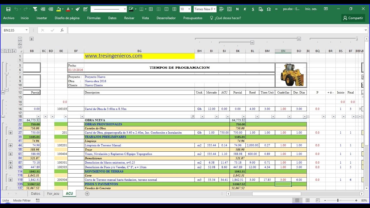 Plantilla De Excel Del Cronograma De Construcción