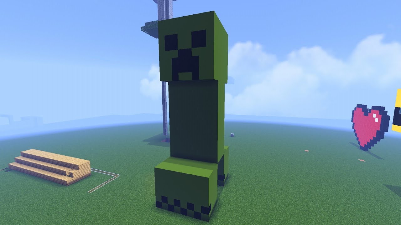 How To Make Creeper Statue In Minecraft Minecraft Tutorial Video
