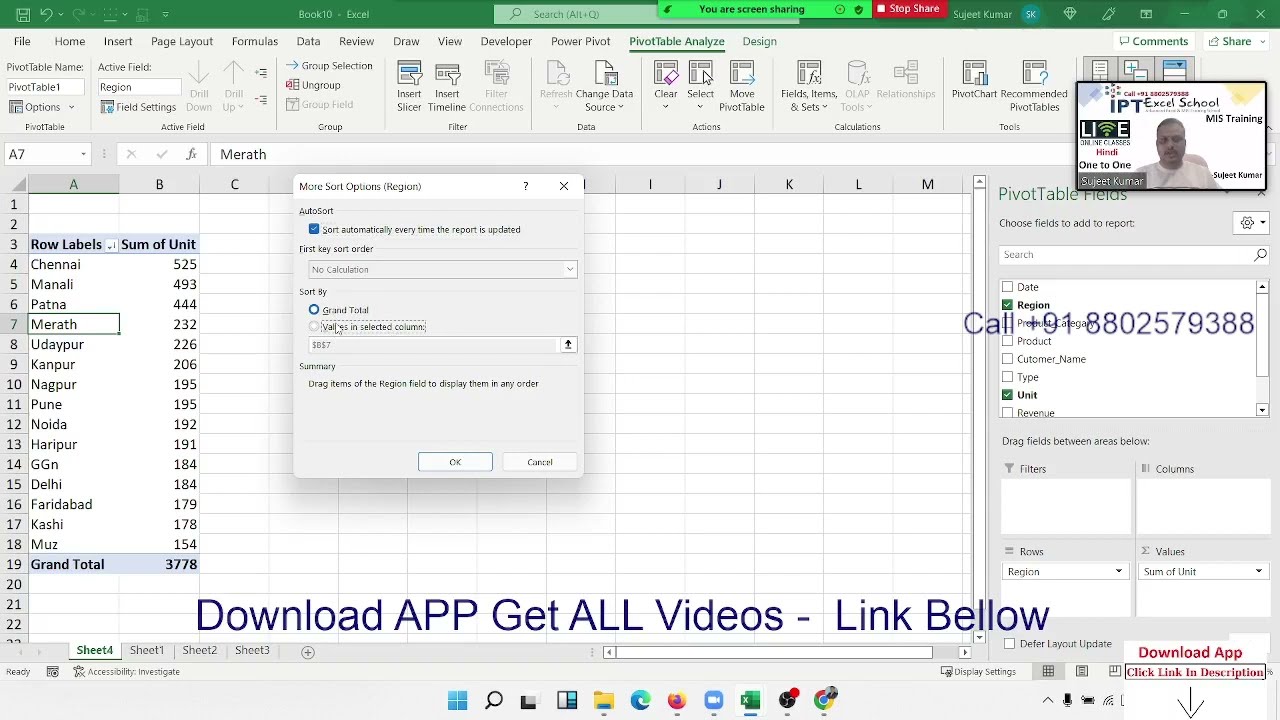 Pivot Table Course Youtube