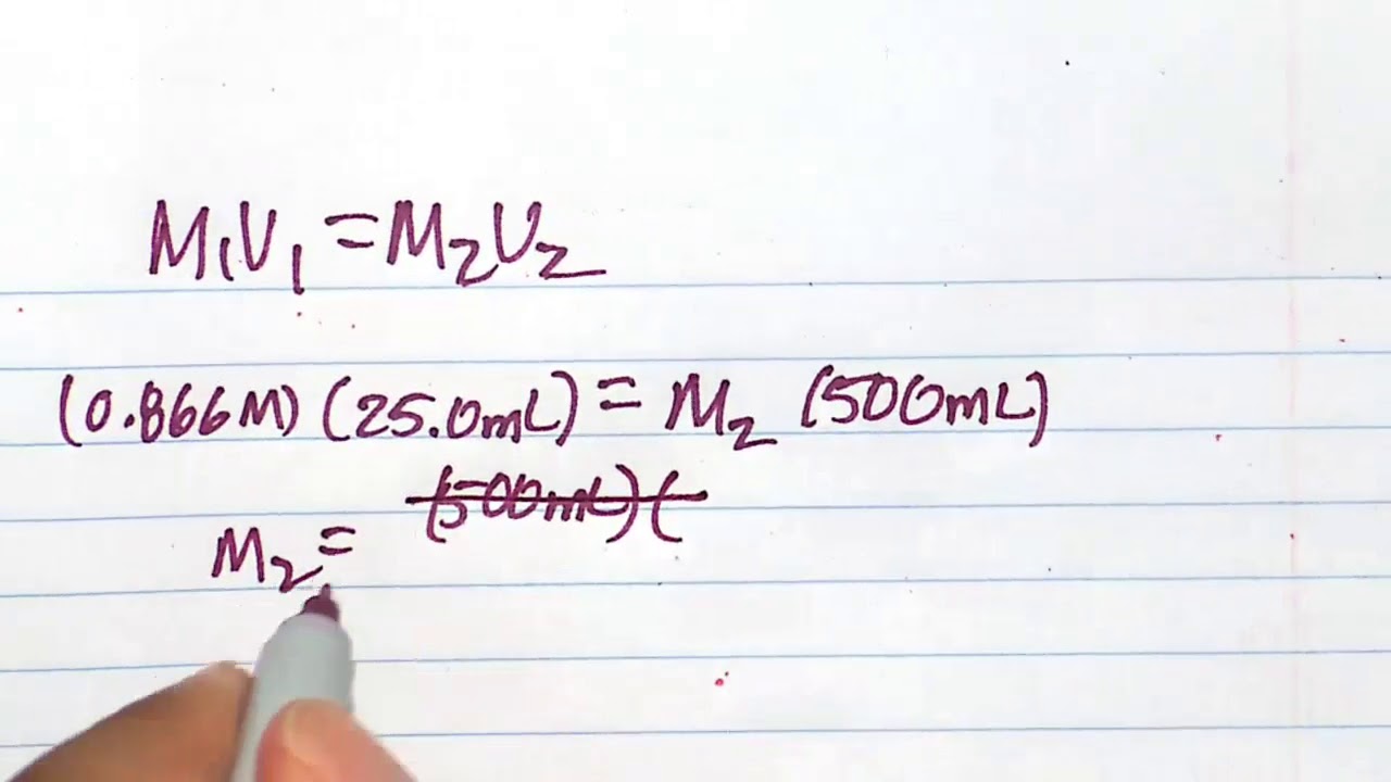 Dilution Problems Worksheet M1v1 M2v2 Answer Key Prntbl