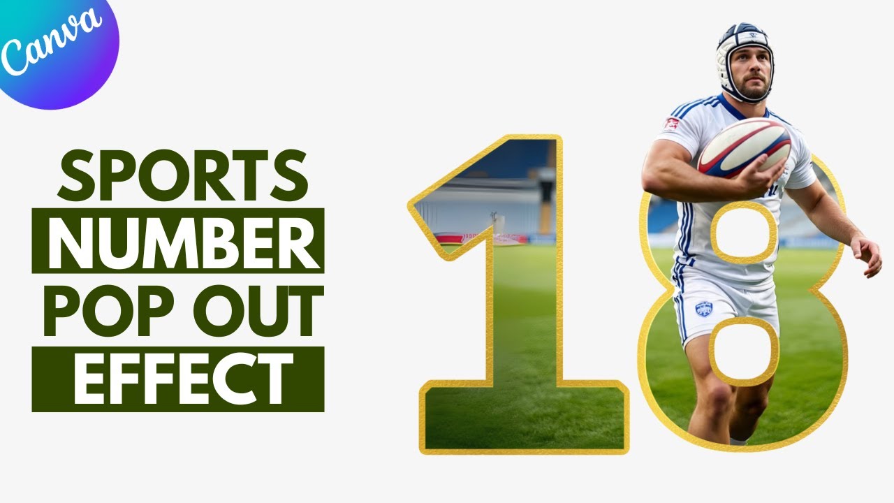 How To Make A Debossed Pop Out Effect In Canva 3d Sports Number