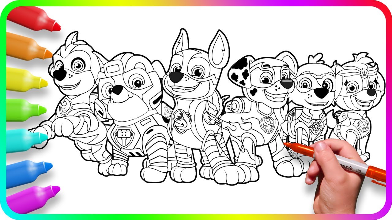 Coloring Pages Paw Patrol Mighty Pups How To Color Mighty Pups Easy ...